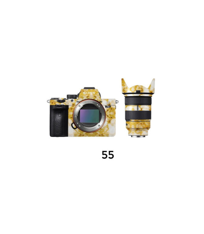 Camera skin for all models Design 55 Lens Plus Body yellow and white ...